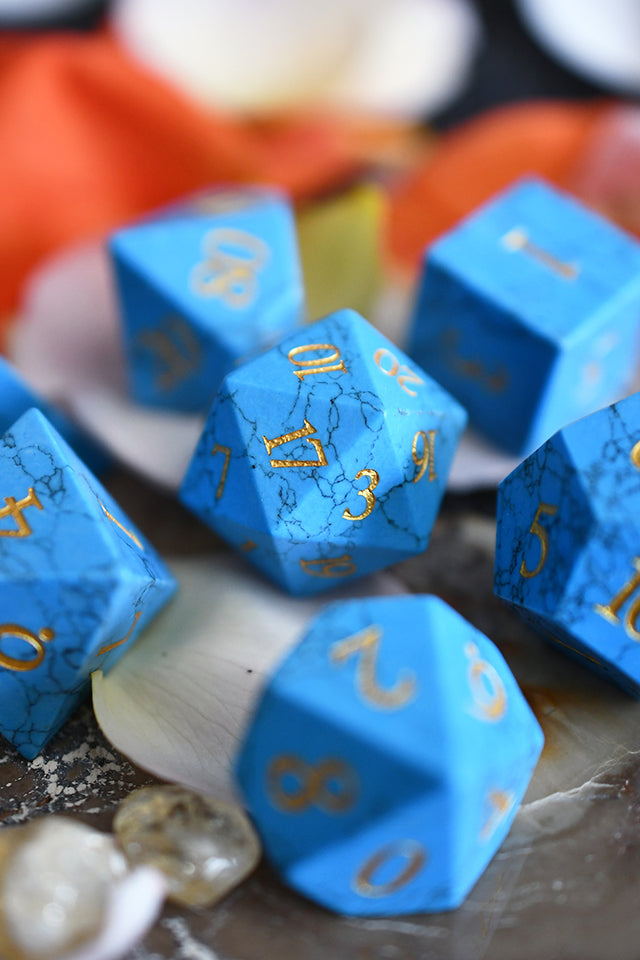 Turquoise Gemstone Dice Set – GAMETEEUK