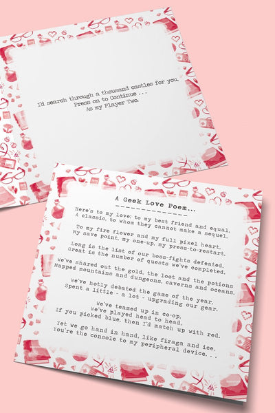 A Geek Love Poem - Gaming Greetings Card – GAMETEEUK