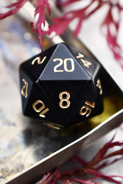 Obsidian Dragon Glass Gemstone Dice Set – GAMETEEUK
